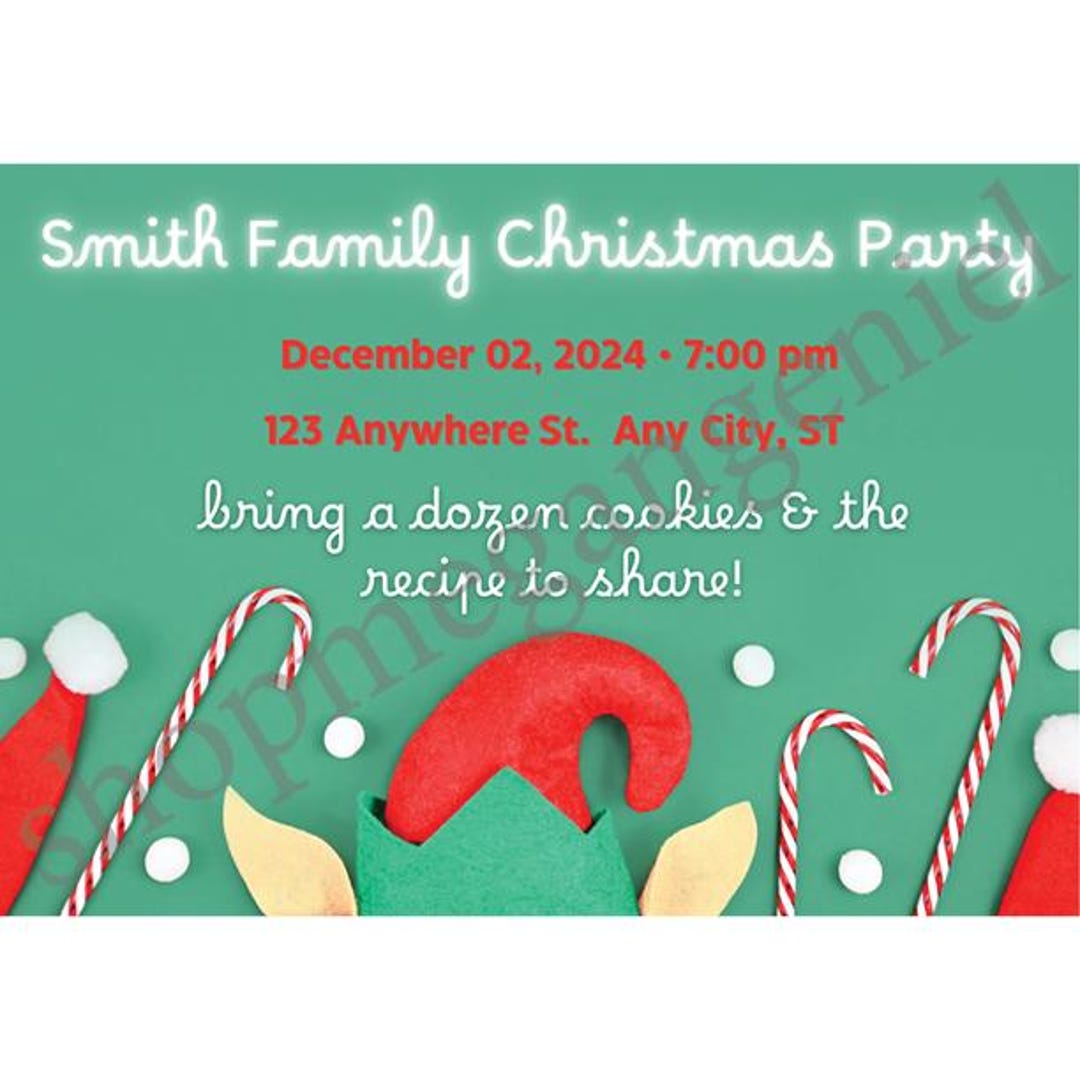 Elf-themed Party Invitation - Canva Template - Etsy