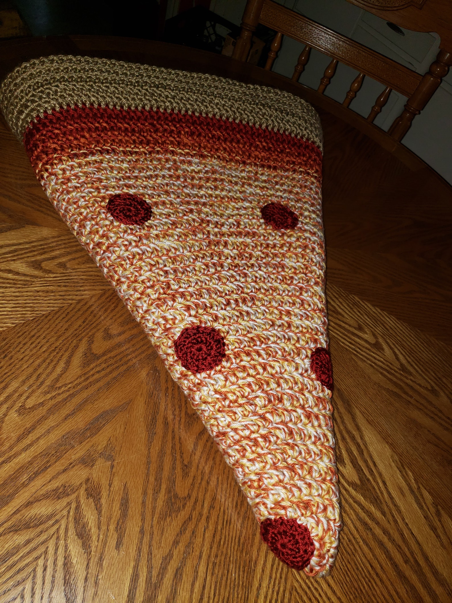 Crocheted 56" Pizza Afghan Pepperoni Handmade - Etsy