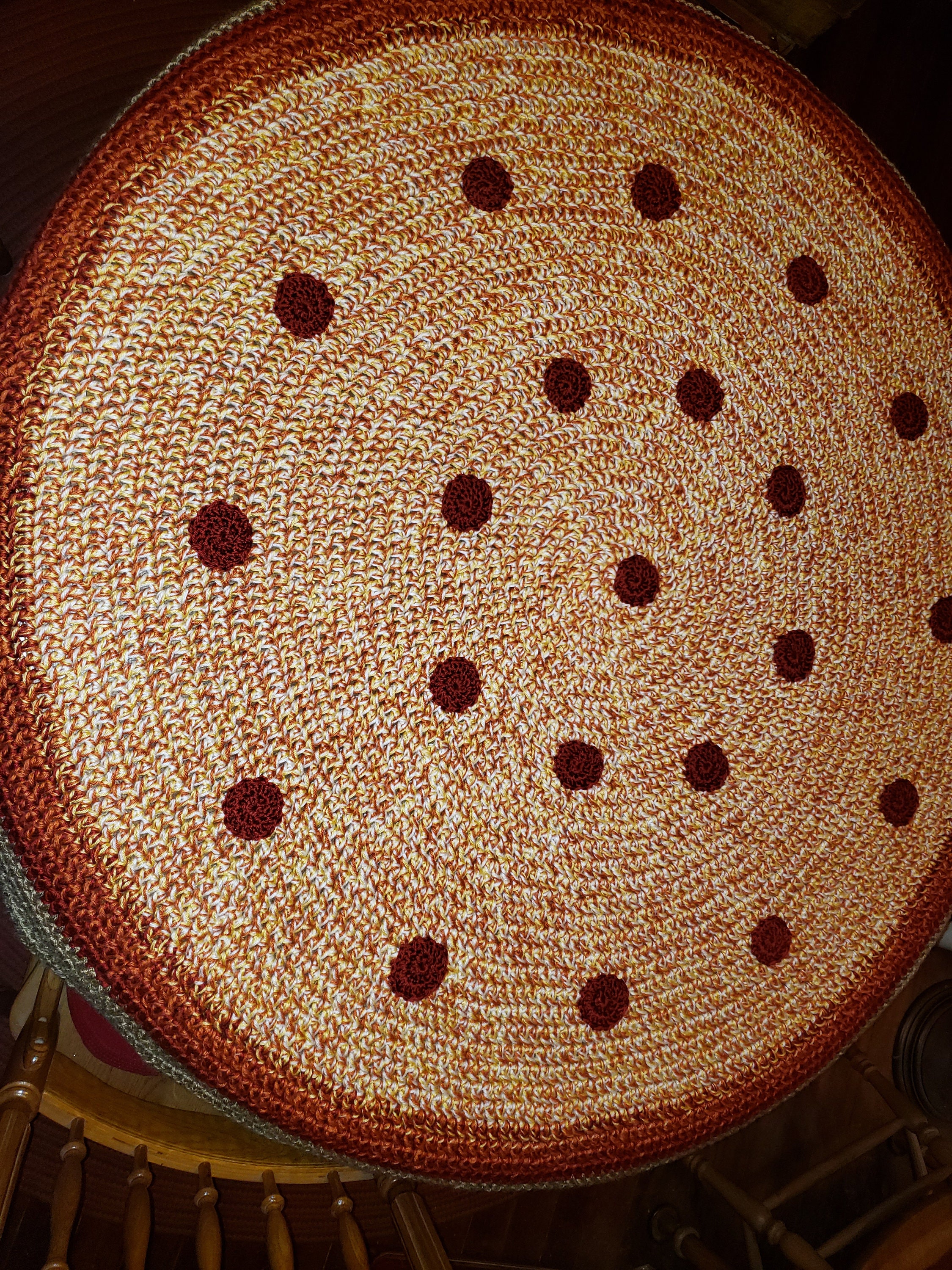 Crocheted 56" Pizza Afghan Pepperoni Handmade - Etsy