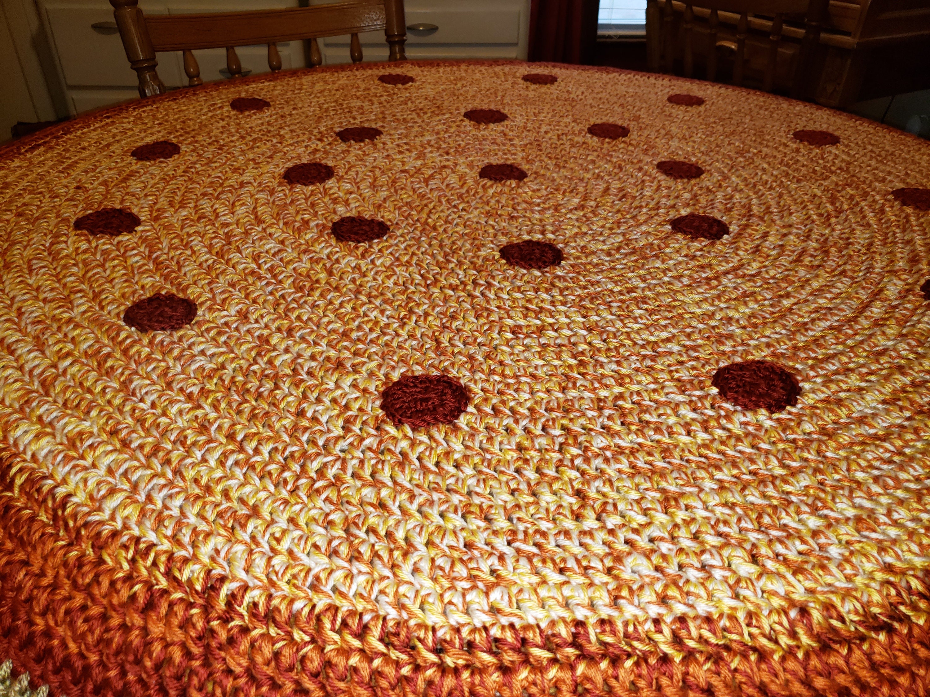 Crocheted 56" Pizza Afghan Pepperoni Handmade - Etsy