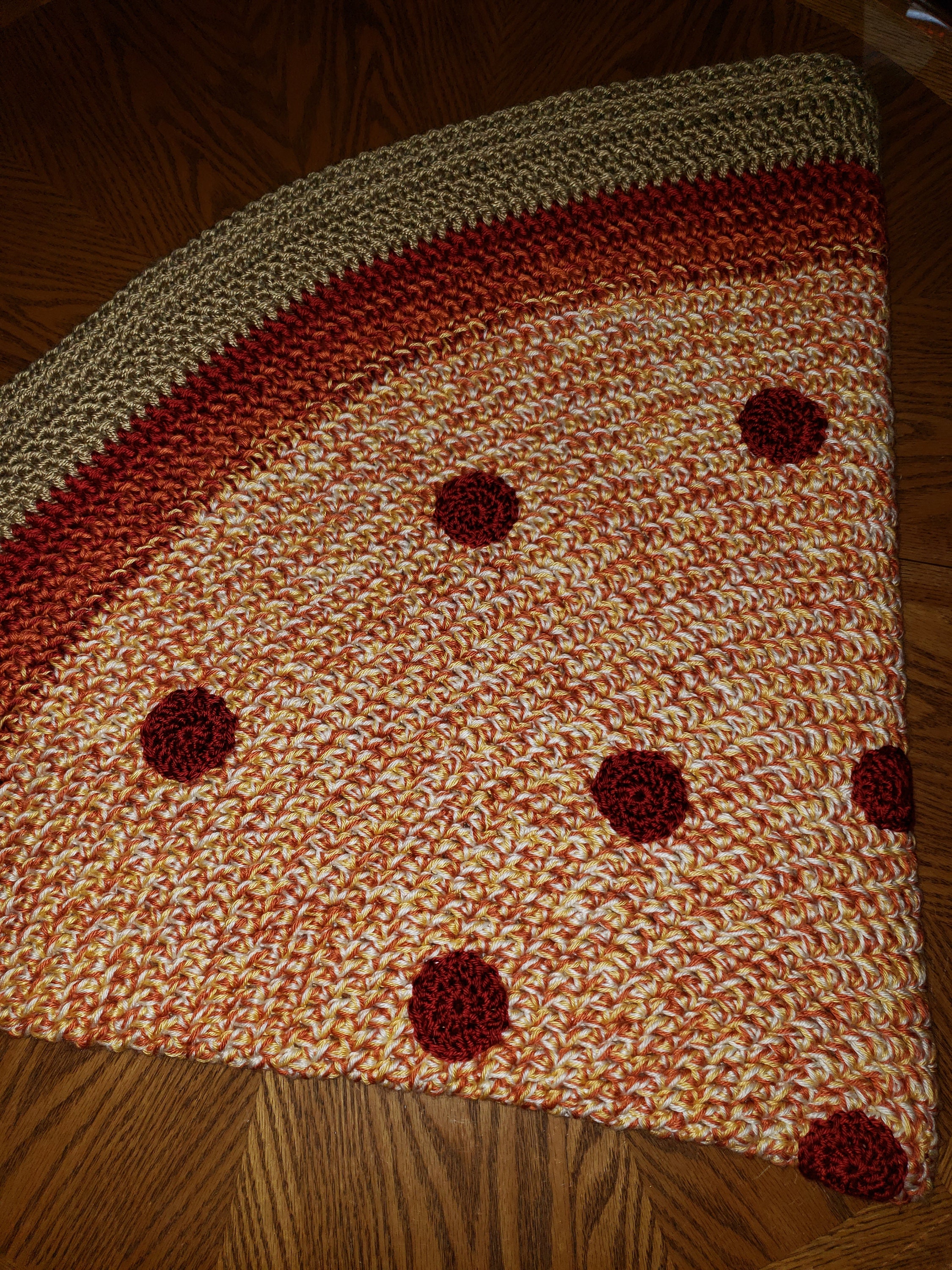 Crocheted 56" Pizza Afghan Pepperoni Handmade - Etsy