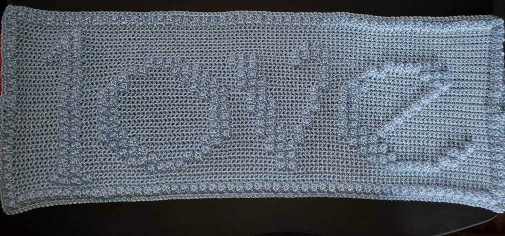 I Love You More With Teal Border Crocheted Wordghan Afghan Throw Size ...