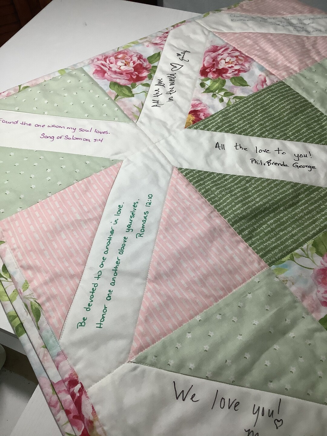 Memory Quilt - Throw Sized Signature Quilt - Retirement Gift - Wedding ...