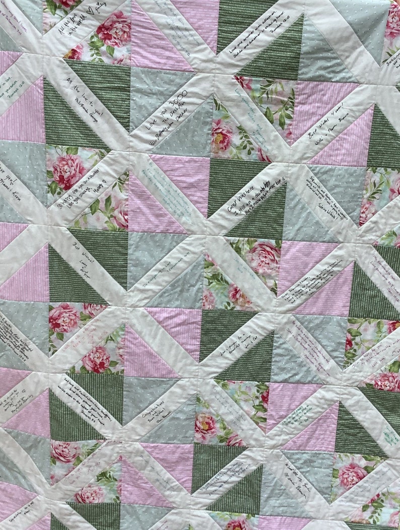 Memory Quilt Throw Sized Signature Quilt Retirement Gift | Etsy