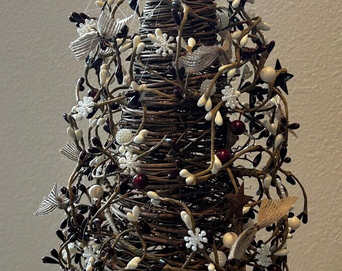 18" Grapevine Tree W/lights, Primitive Tree, Rustic Cabin Lodge Decor ...