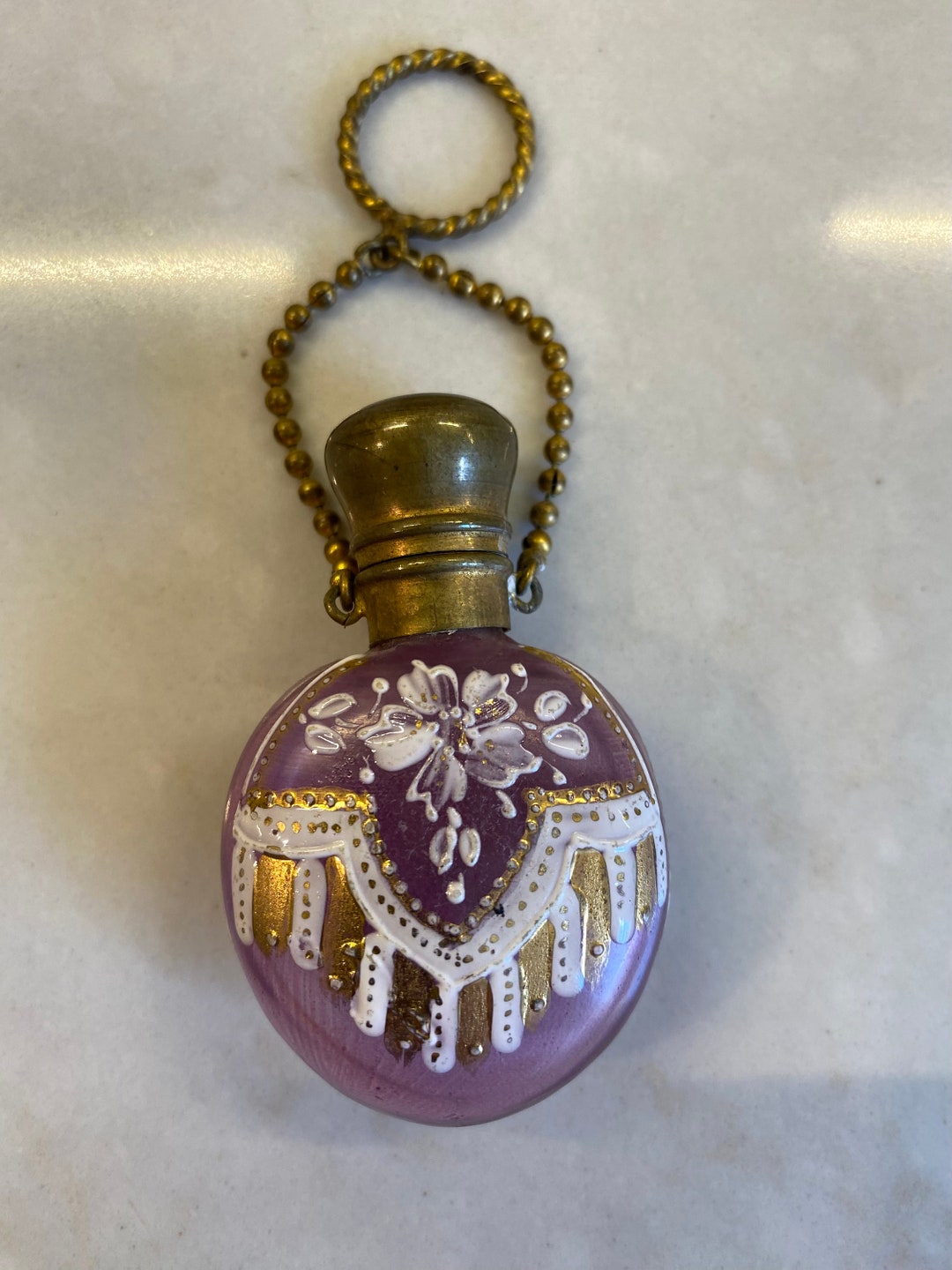 Antique Chatelaine Victorian Scent Glass Bottle - Etsy