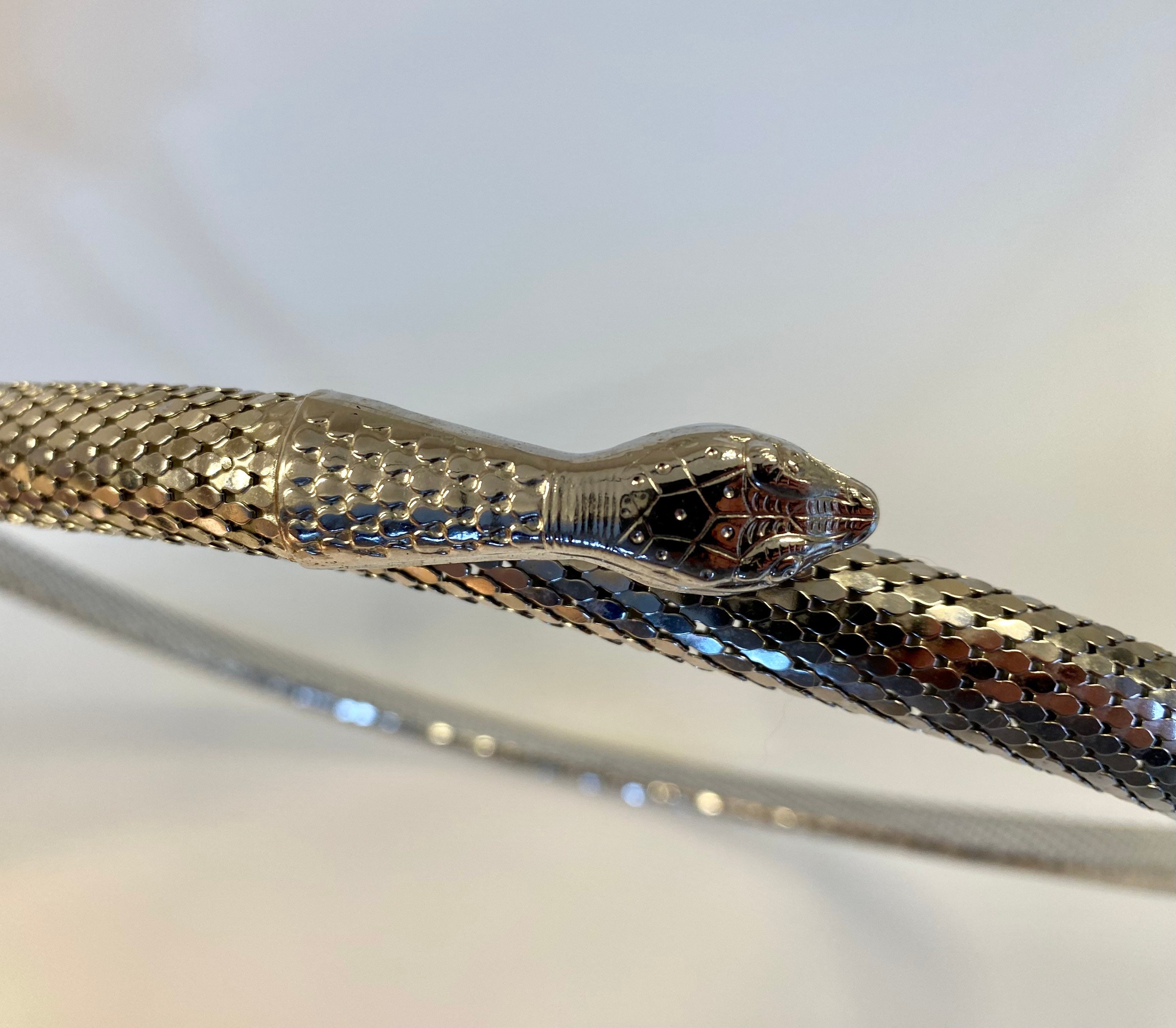 Whiting & Davis Snake Belt-silver Metal Mesh - Etsy