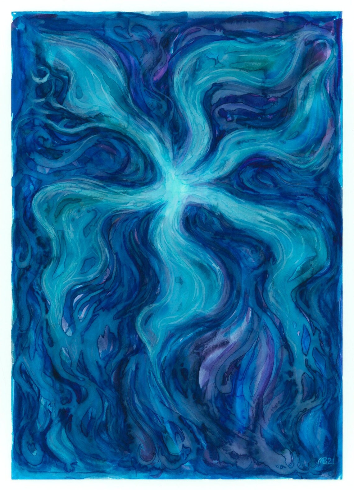 Spirit Flower Spiritual Intuitive Healing Energetic Art Print ...
