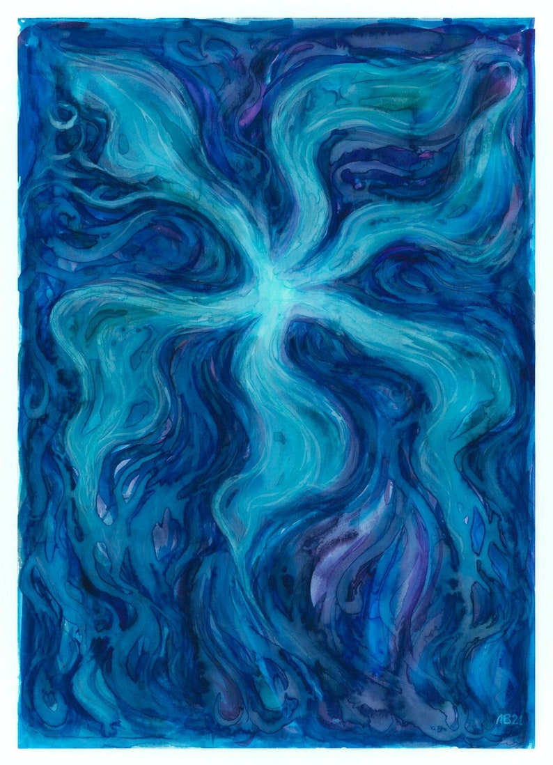 Spirit Flower Spiritual Intuitive Healing Energetic Art Print ...