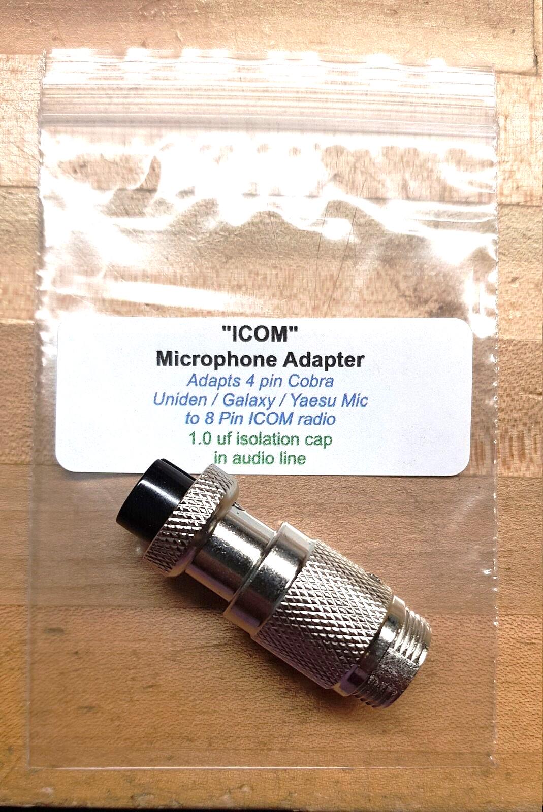 4 Pin Galaxy or Cobra/uniden/yaesu Mic to 8 Pin Icom Radio Adapter, 1uf ...
