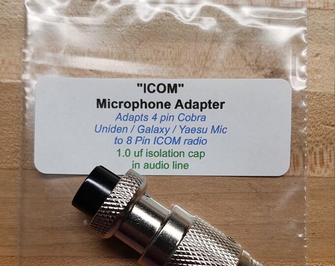 4 Pin Galaxy or Cobra/uniden/yaesu Mic to 8 Pin Icom Radio Adapter, 1uf ...