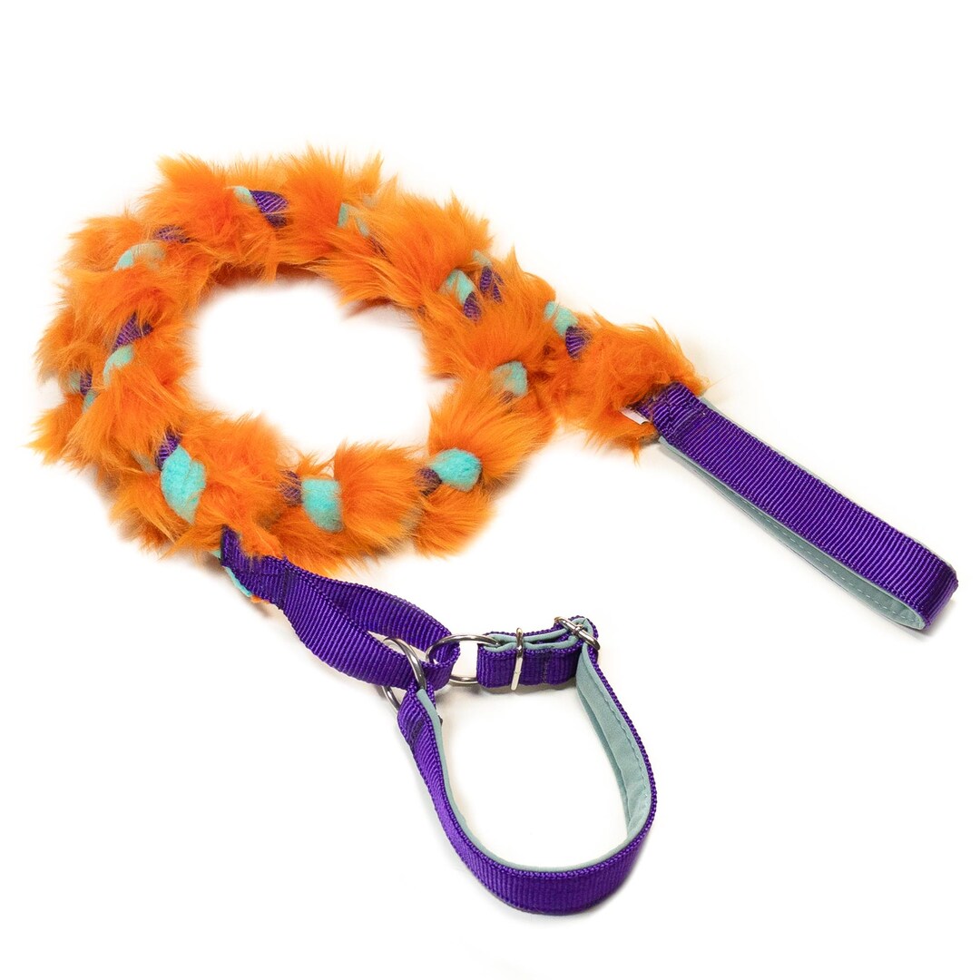 Braided Fleece & Faux Fur Leash – 3in1 Soft, Playful and Functional - Etsy