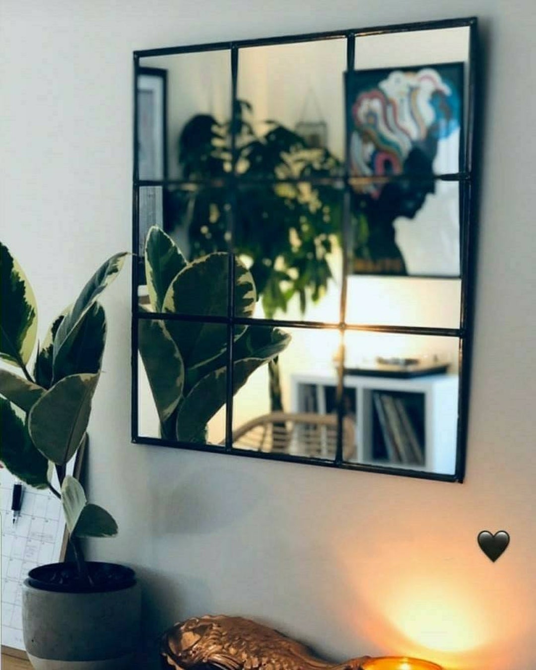 Industrial Style Leaded Mirror Handmade by Catfish Glass 50x50cm 20x20 ...