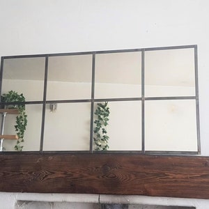 Industrial Leaded Mirror Handmade by Catfish Glass 91x46cm - Etsy UK