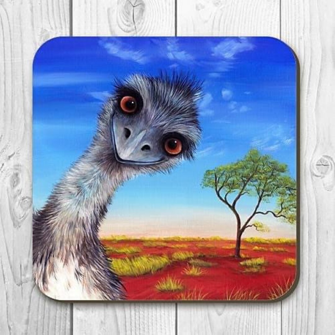 Coaster. Australian Outback Emu. Pack of 4 - Etsy