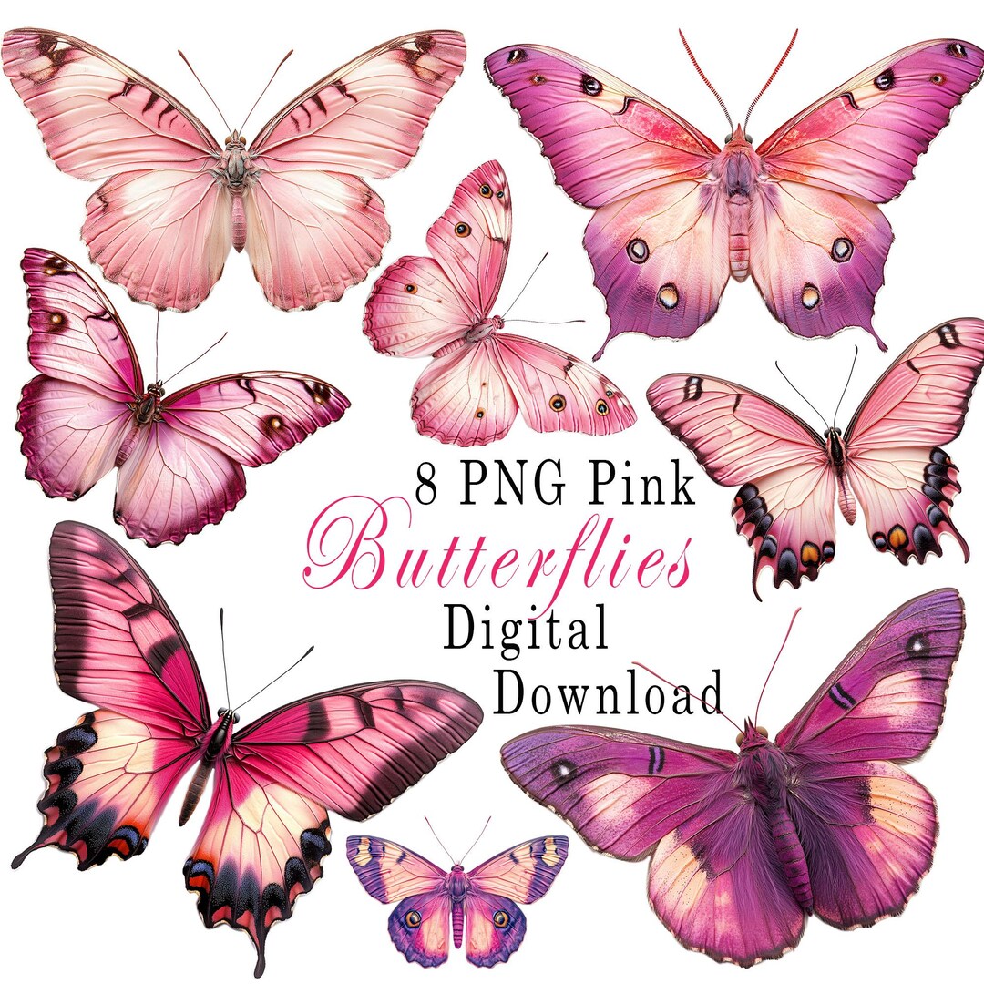 Butterfly Png Clip Art, Digital Download, Stickers, Journal Making ...