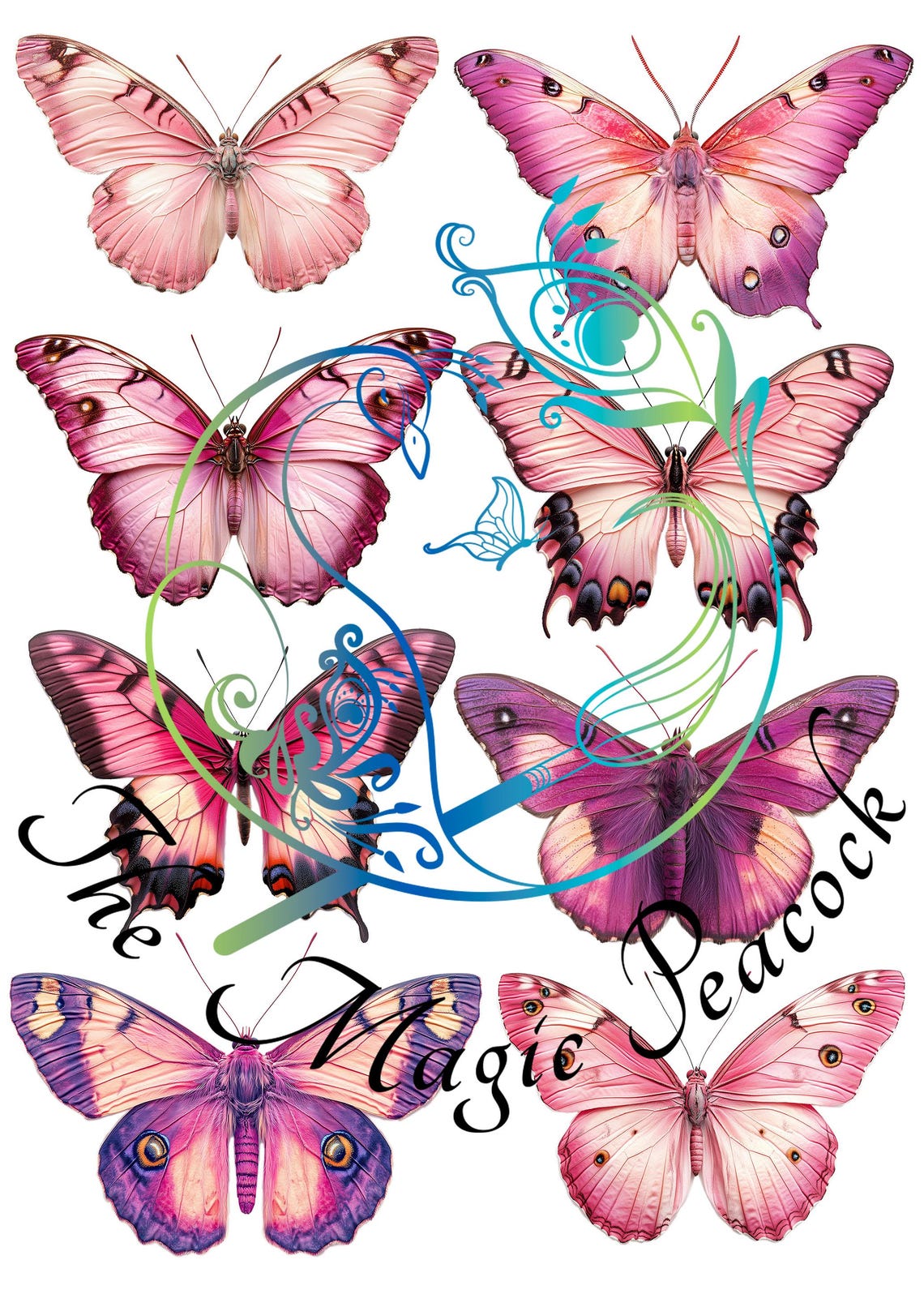 Butterfly Png Clip Art, Digital Download, Stickers, Journal Making ...