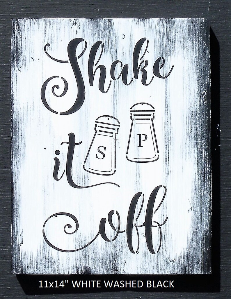 Shake It Off Salt Pepper Kitchen Sign Rustic Pine Wood Bakery | Etsy
