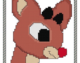 Rudolph the Red Nosed Reindeer Cross Stitch Pattern - Etsy
