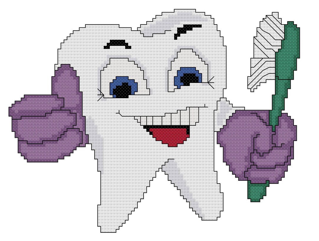 Tooth Cross Stitch Pattern - Etsy