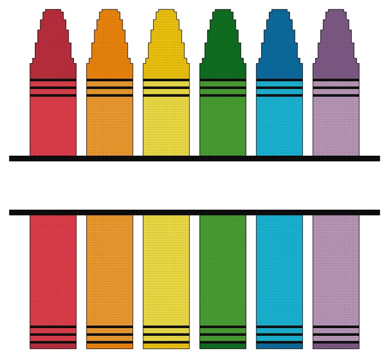 Personalized Crayons Cross Stitch Pattern - Etsy