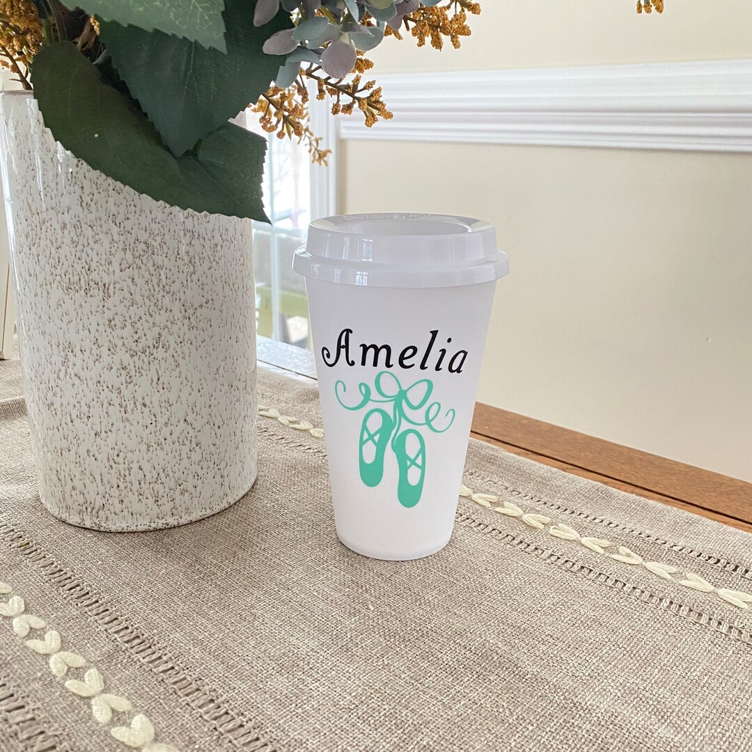 Ballet Reusable Coffee Cups, Dance Ballet Shoe Hot Chocolate Reusable ...
