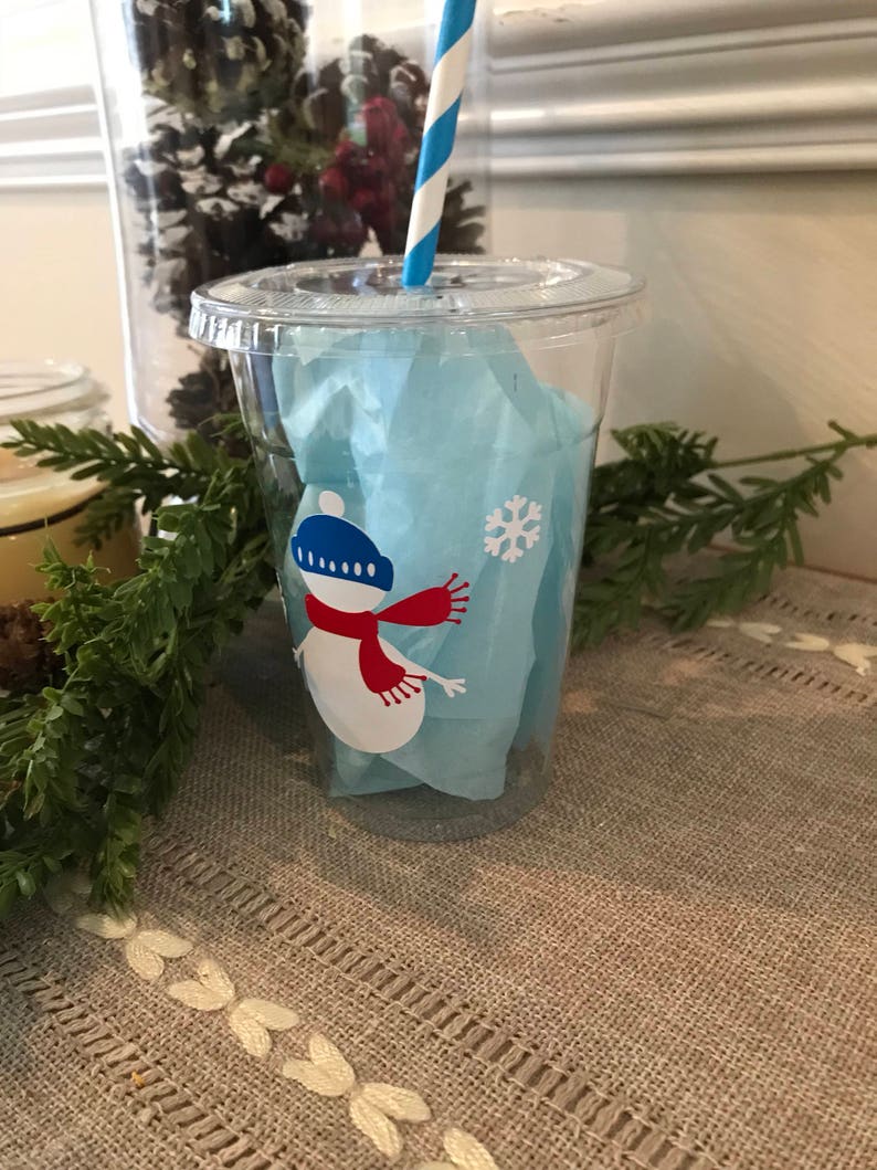 Snowman Party Cups Snowman Birthday Party Cups Winter Party | Etsy