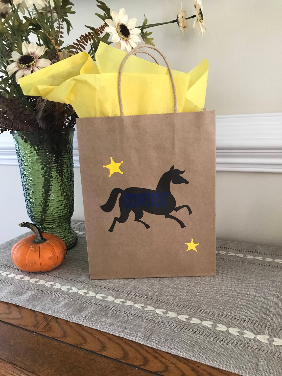 Cowboy Gift Bag Cowboy Birthday Bag Horse Party Bag Western - Etsy