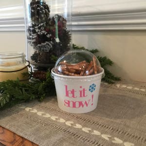 Let It Snow Snack Cup, Snowflake Snack Cup, Snowflake Treat Cup, Winter ...