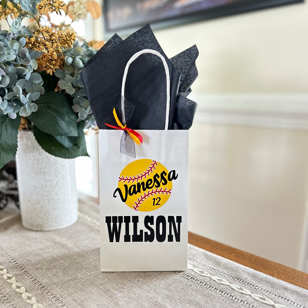 Softball Party Bag, Personalized Softball Team Party Favor Treat Gift ...