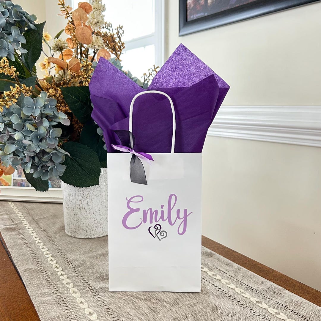 Custom Name Party Gift Bags, Bridal Shower Favors - Etsy