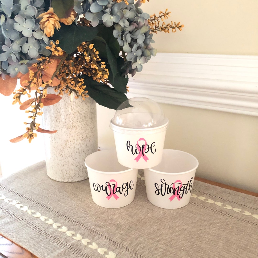 Hope Ribbon Snack Cup, Breast Cancer Snack Cups, Breast Cancer Party ...