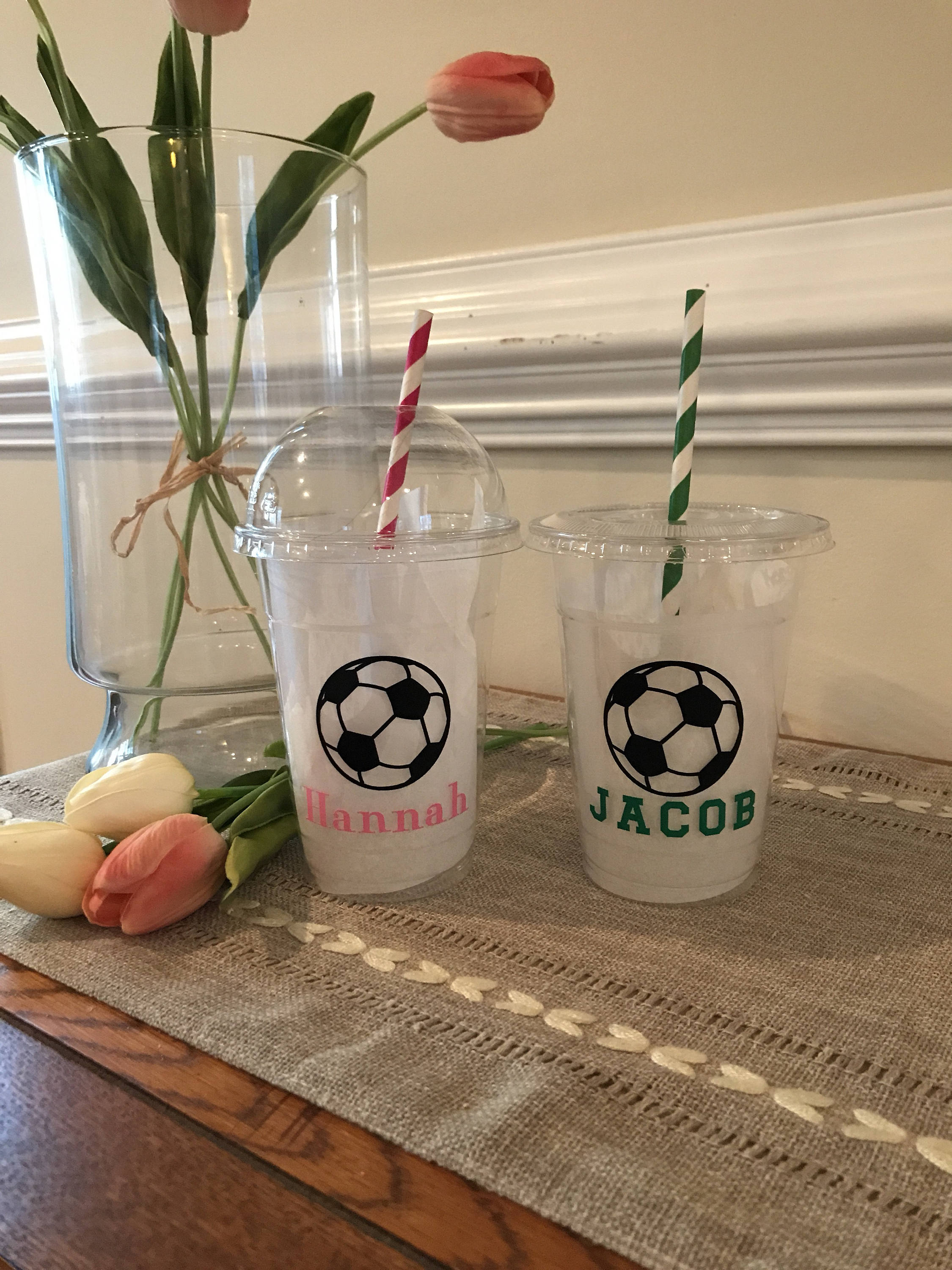 Soccer Party Cup Girls Soccer Boys Soccer 16 oz. Clear | Etsy