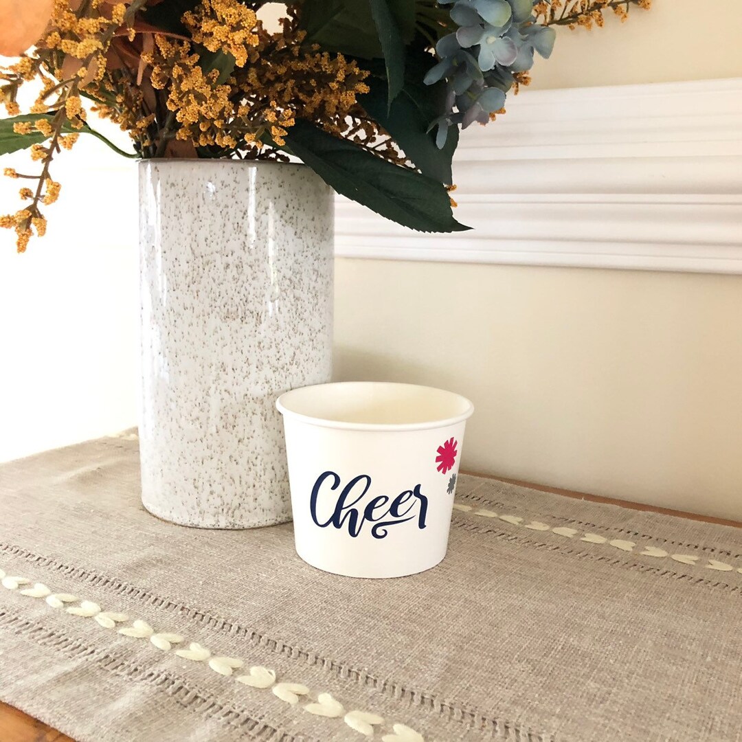 Cheerleading Snack Cup, Cheerleading Birthday Party 12 Oz Snack Cup ...