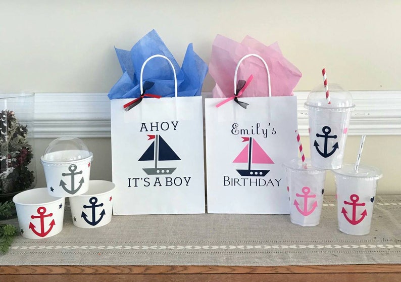 Nautical Party Cups Nautical Wedding Party Cup Anchor Party - Etsy