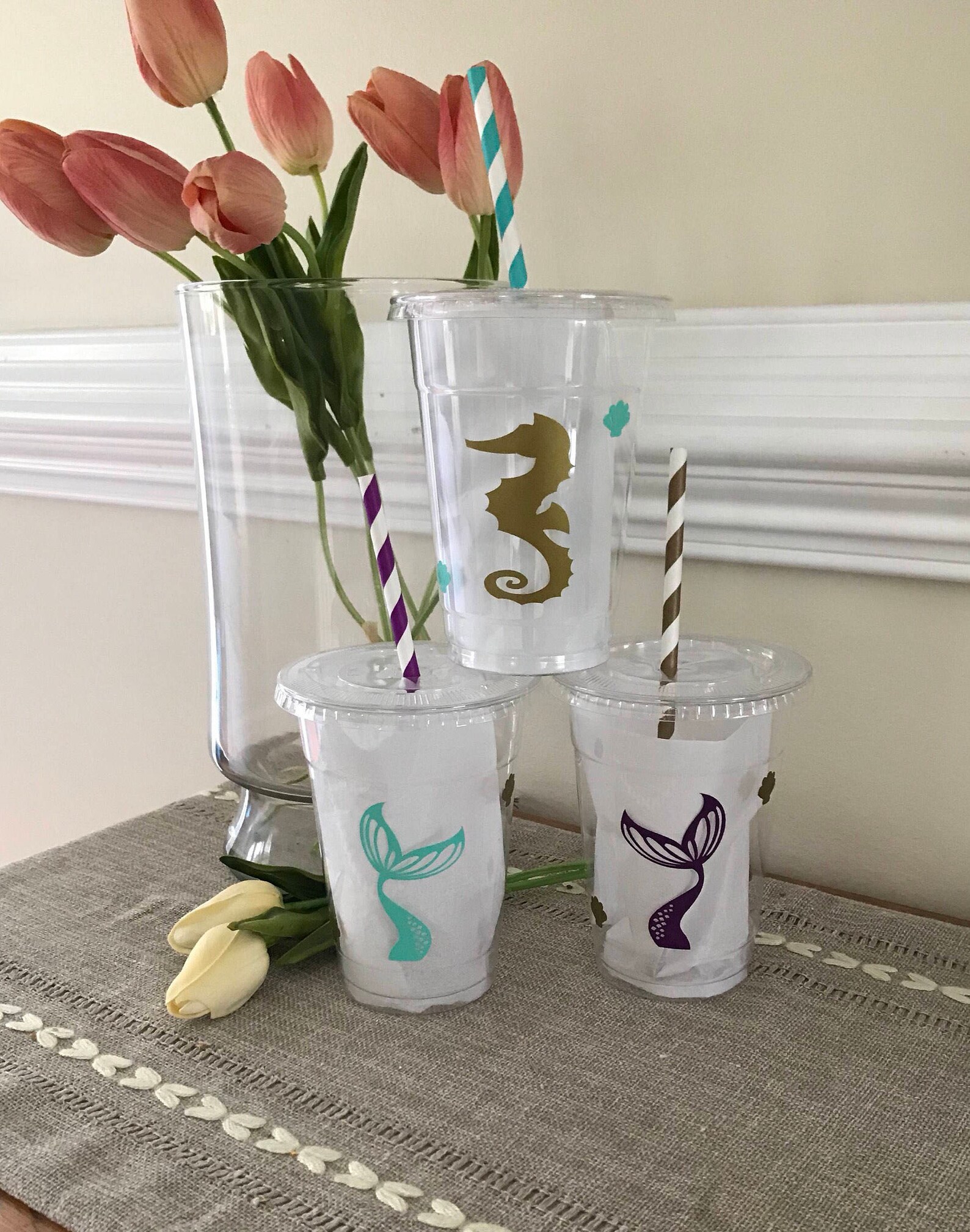 Mermaid Party Cup Little Mermaid Party Cup Under the Sea - Etsy