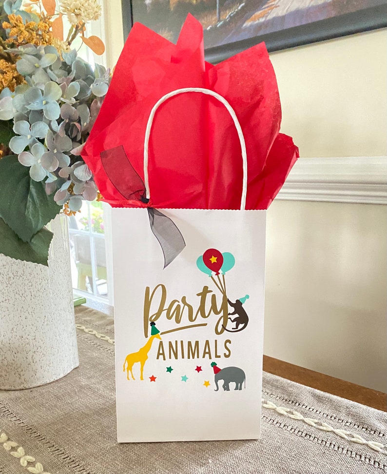 Party Animals Gift Bag Animal Party Birthday Bag Safari - Etsy
