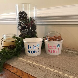 Let It Snow Snack Cup, Snowflake Snack Cup, Snowflake Treat Cup, Winter ...