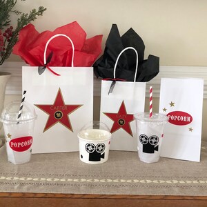 Movie Party Cups, Movie Night Birthday, Drive in Birthday Theme, 16 Oz ...