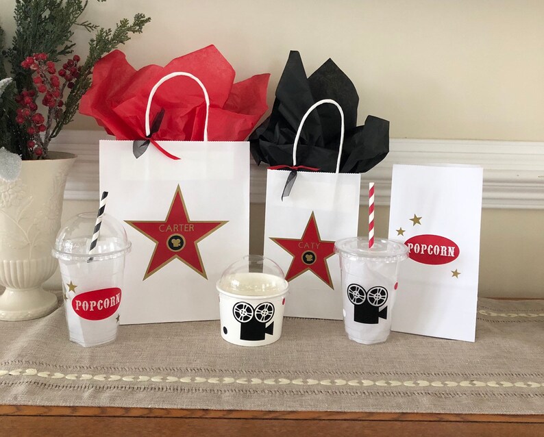 Movie Party Cups Movie Night Birthday Drive In Hollywood | Etsy