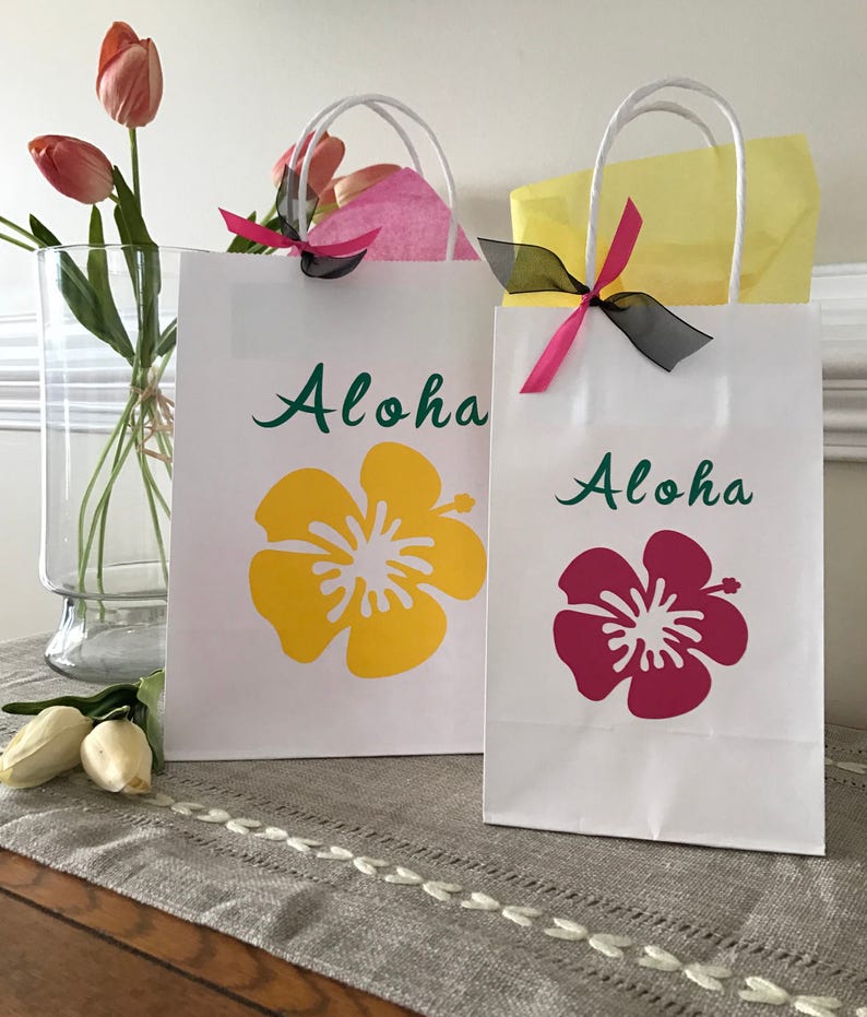 Bolsa de fiesta hawaiana Bolsa de cumpleaños Aloha Bolsa de - Etsy México