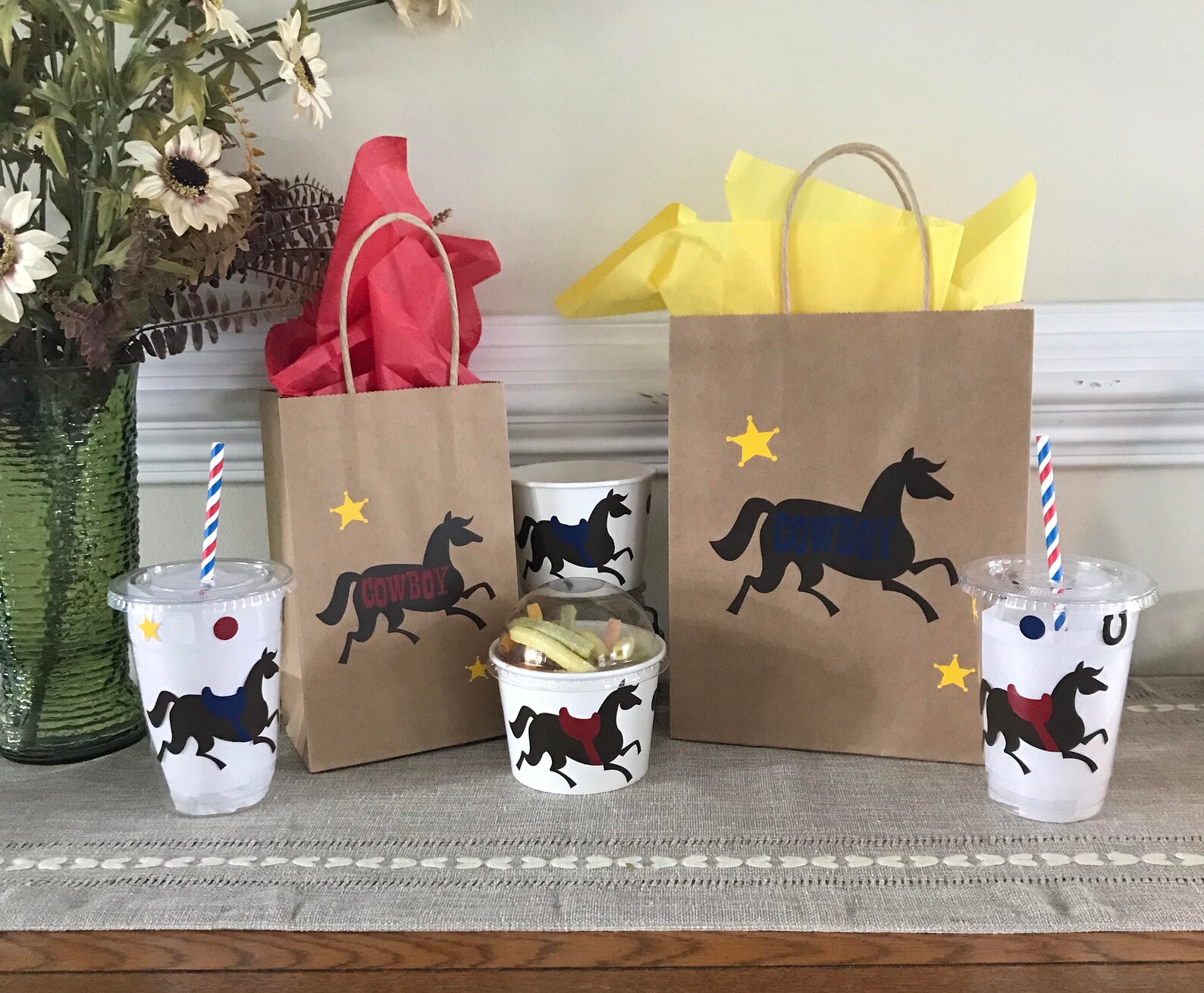 Cowboy Gift Bag Cowboy Birthday Bag Horse Party Bag Western - Etsy