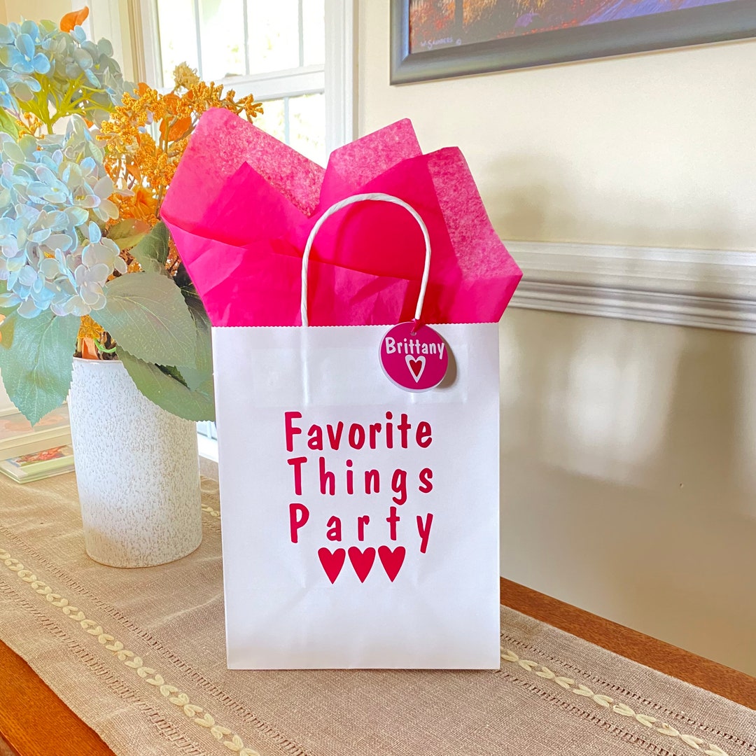 My Favorite Things White Party Bag, Favorite Things Custom Gift Bag ...