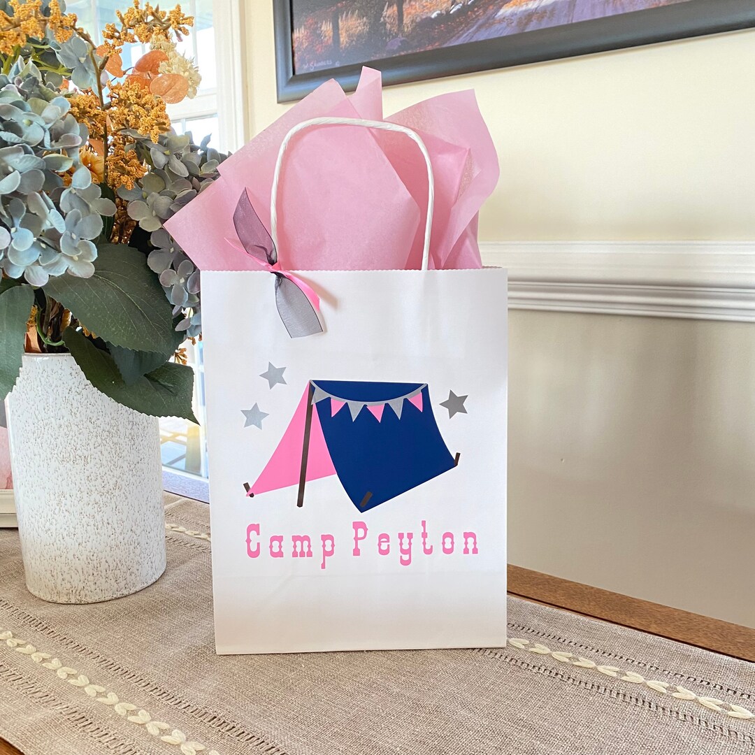 Camping Birthday Bag, Glamping Girls Camping Treat Bag, Goody Bag ...