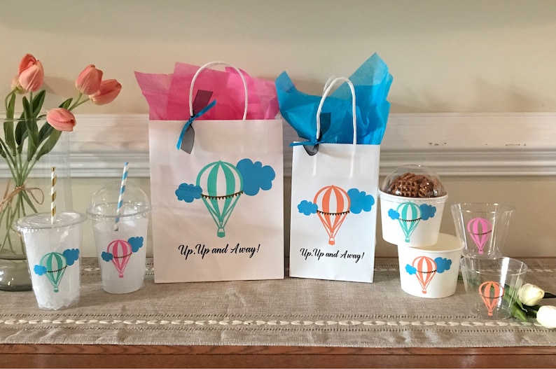 Hot Air Balloon 9 Oz Cup Hot Air Balloon Party Cup up up and - Etsy