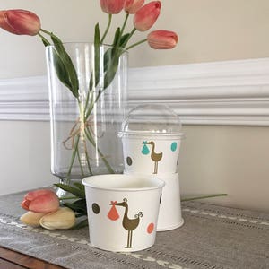 Stork Baby Shower Snack Cup, Stork Snack Cups, Stork Ice Cream Cup ...
