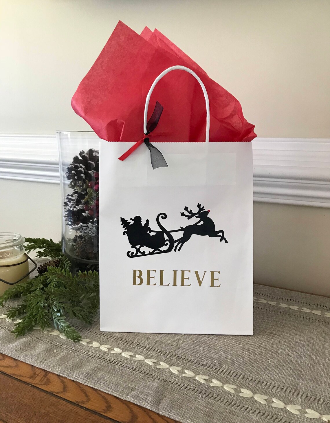 Christmas Party Gift Bag Reindeer Party Bag Manger Gift Bag - Etsy