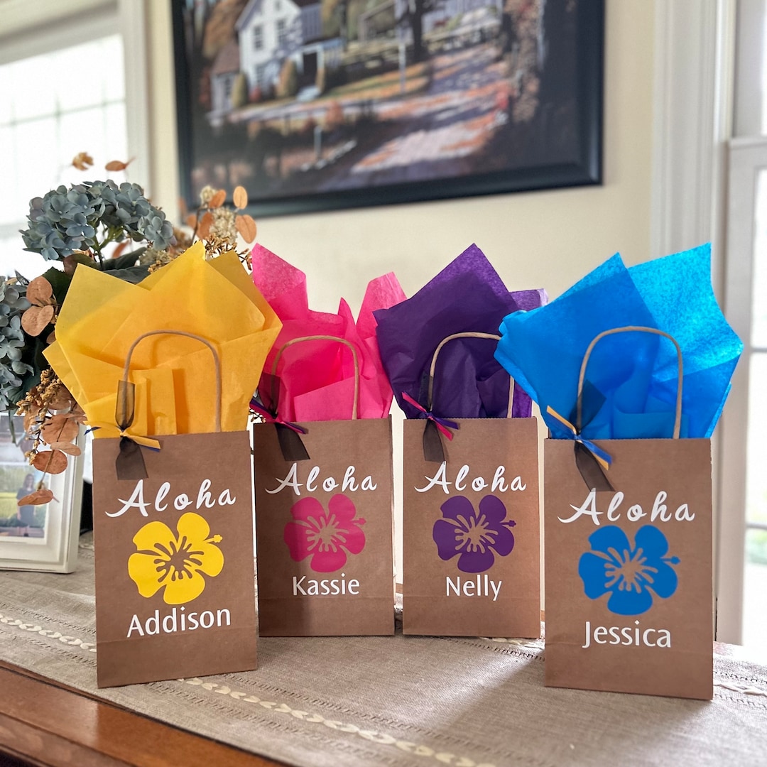 Personalized Aloha Gift Bag, Luau Birthday Party Favor - Etsy