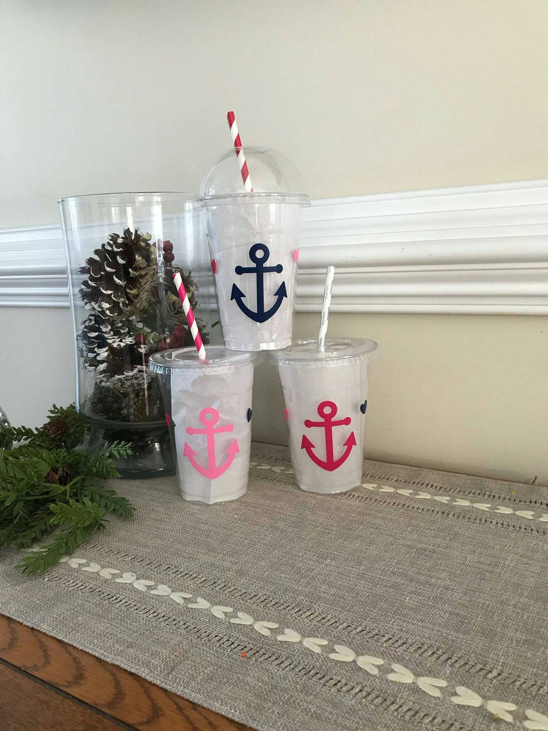 Nautical Party Cups, Nautical Wedding Party Cup, Anchor Party Cup ...