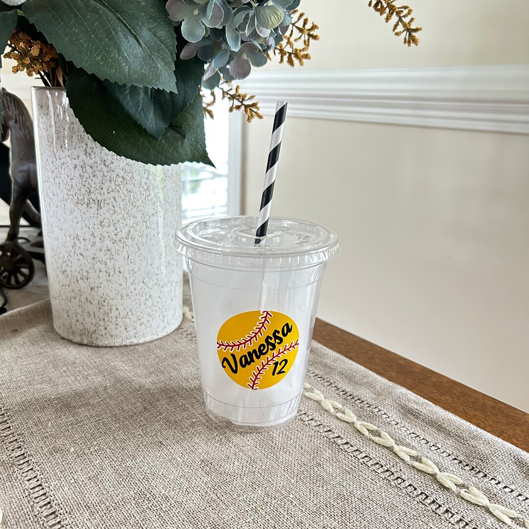 Personalized Softball Party Cups, Sports Banquet, BPA Free (16oz) - Etsy